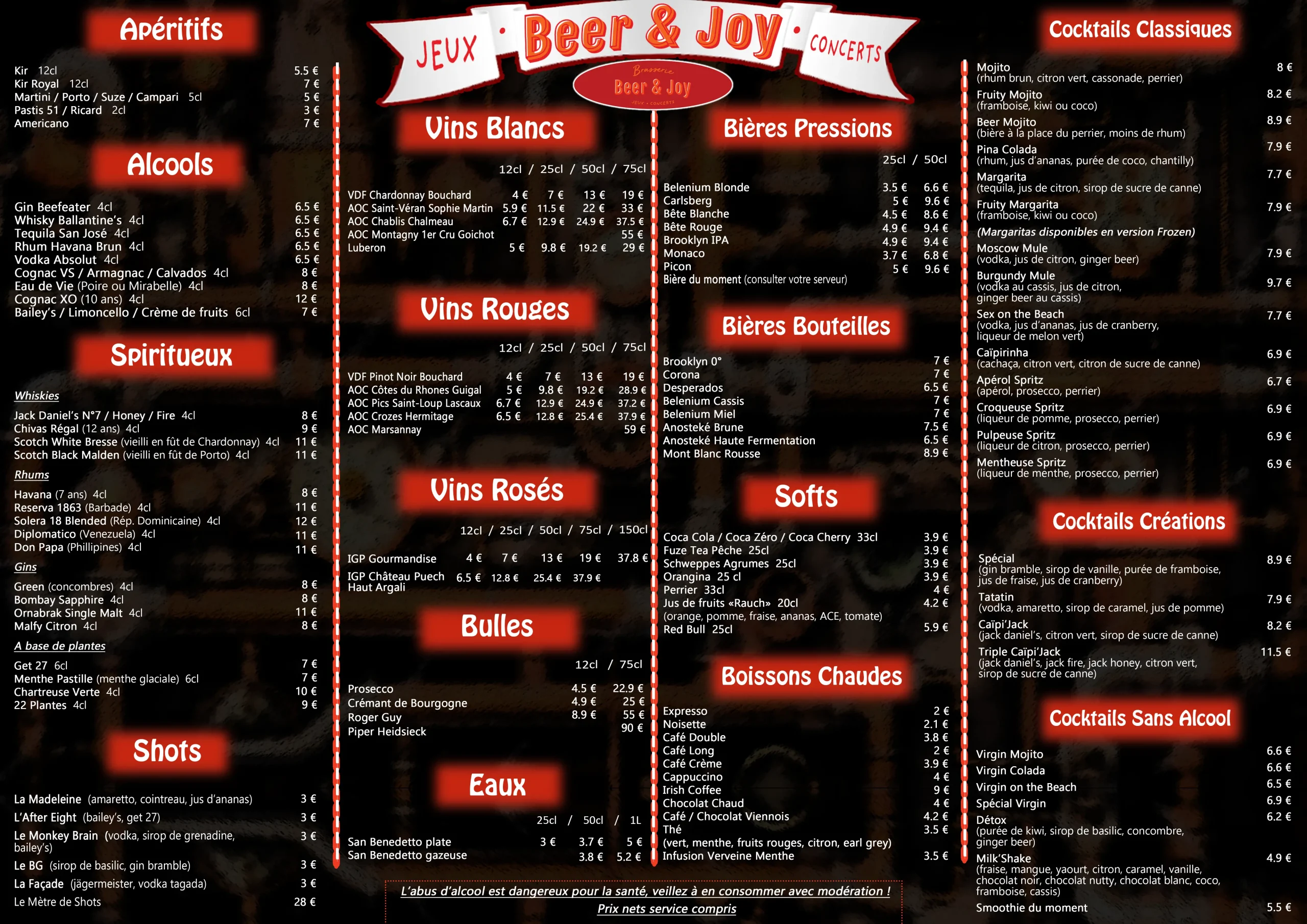 Notre Menu - Restaurant et Bar à Bières à Dijon | Beer & Joy